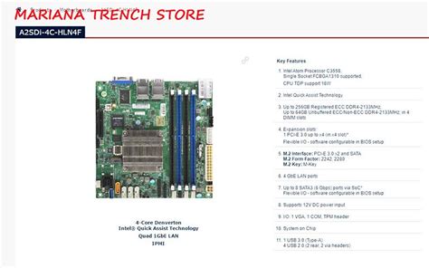 a2sdi 4c hln4f for supermicro embedded lot motherboard single socket