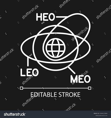 Geocentric Orbit Type Satellites White Linear เวกเตอร์สต็อก ปลอดค่า