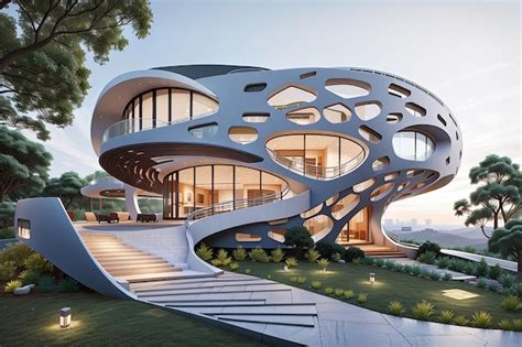 Premium AI Image Architecture And Nature Merge In Modern Design Generative Ai