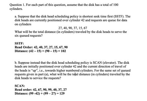 Solved Scan Elevator Algorithm For Disk Access Im