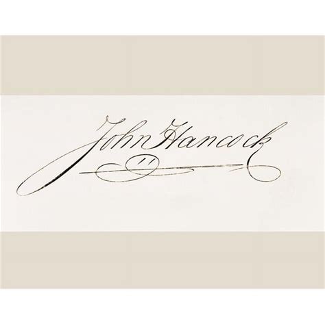 Signature Of John Hancock 1737 1793 American Revolutionary Leader