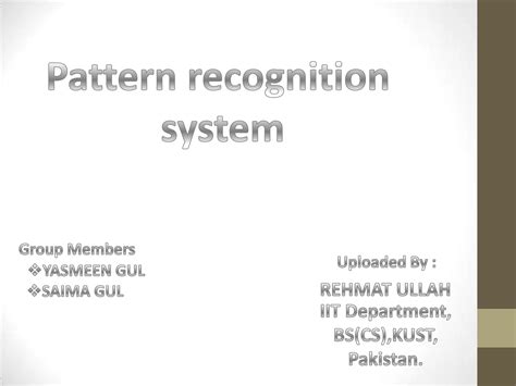 Artificial Intelligence Pattern Recognition System Pptx Artificial