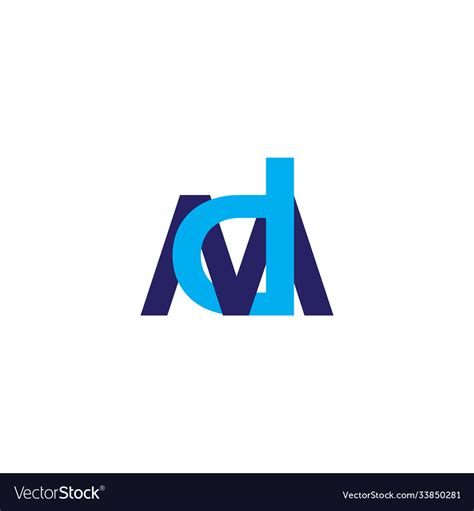 Letter Md Linked Colorful Logo Royalty Free Vector Image