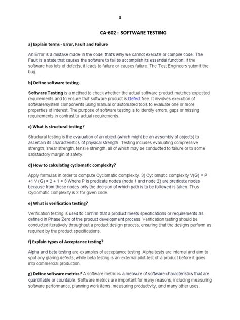 Software Testing Qanda Sem Vi 2022 2023 Pdf