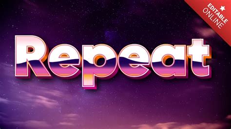 Repeat | 80s Font | Text Effect Generator