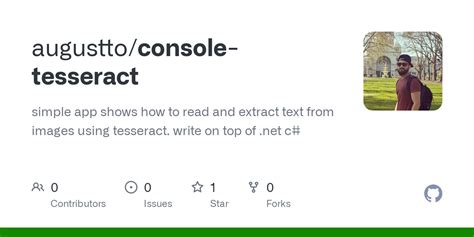 Github Augustto Console Tesseract Simple App Shows How To Read And Extract Text From Images