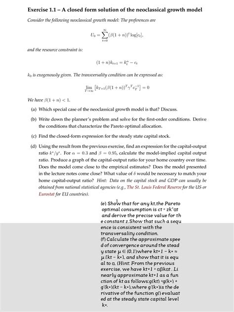 Solved Exercise 11 ﻿a Closed Form Solution Of The