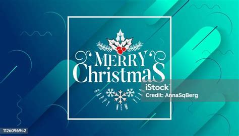 매우 기쁜 성 탄과 새 해 복 많이 당신이 레터링 로고 그라데이션 배경 흰색 라인 프레임 디자인 서식 파일에 길 있다 겨울에 대한 스톡 벡터 아트 및 기타 이미지 Istock