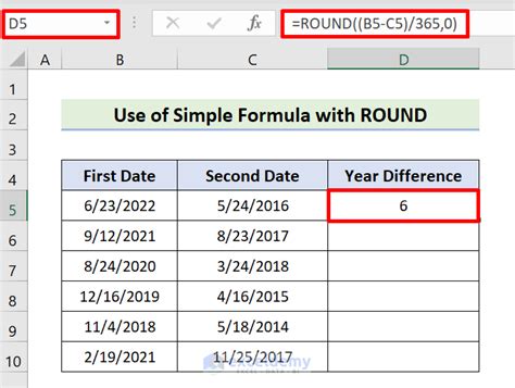 How To Subtract Dates To Get Years In Excel 7 Methods