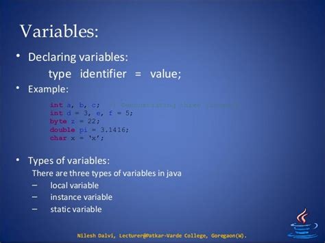 3 data types and variables