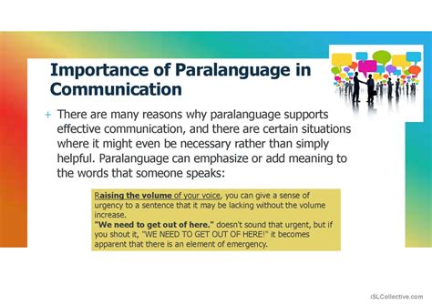 Types Of Paralanguage General Readin English Esl Powerpoints