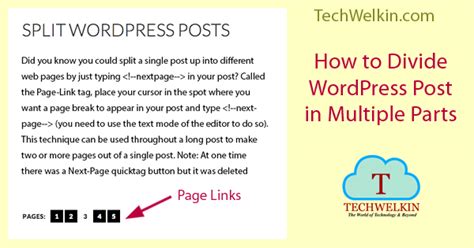how to split divide wordpress post in multiple pages parts