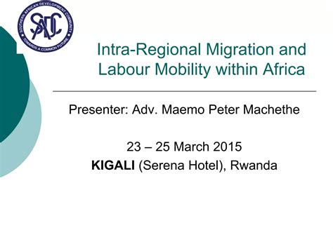 Presentation On Intra Regional Migration And Labour Mobility Ppt