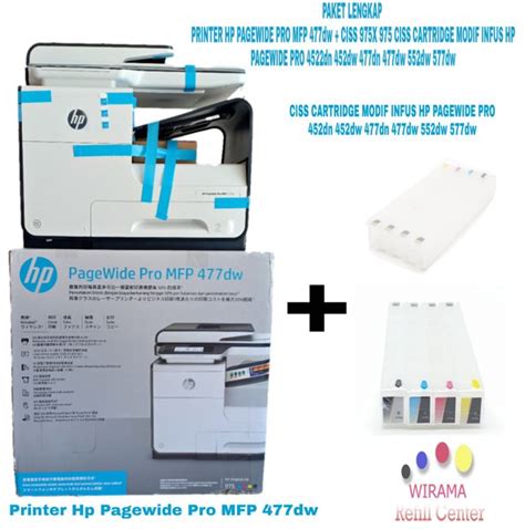 PAKET LENGKAP MODIF HP PageWide Pro 477dw MFP Multifunction Printer HP 975X 975 CISS Cartridge