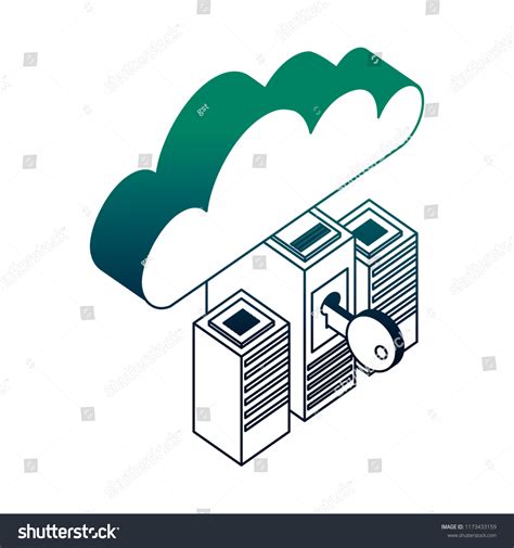 Cyber Security Database Server Cloud Computing Stock Vector Royalty