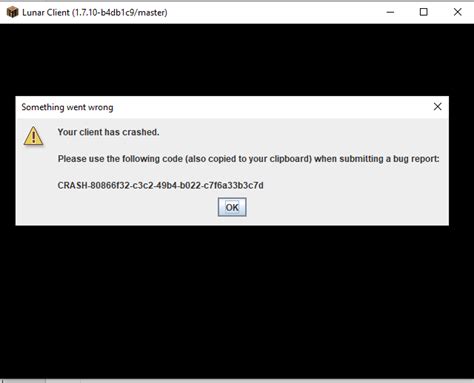 Lunar Client Crash · Issue 57 · Nilsen84lunar Client Qt · Github