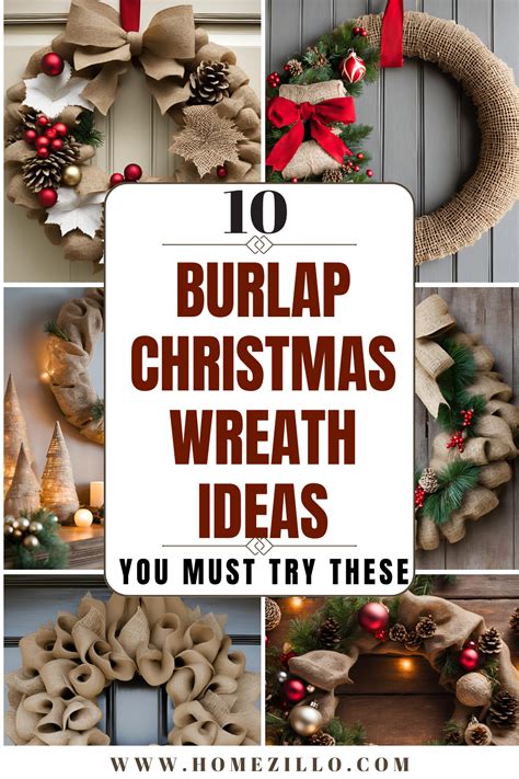 15 Burlap Christmas Wreath Ideas Rustic Modern Youll Love Them