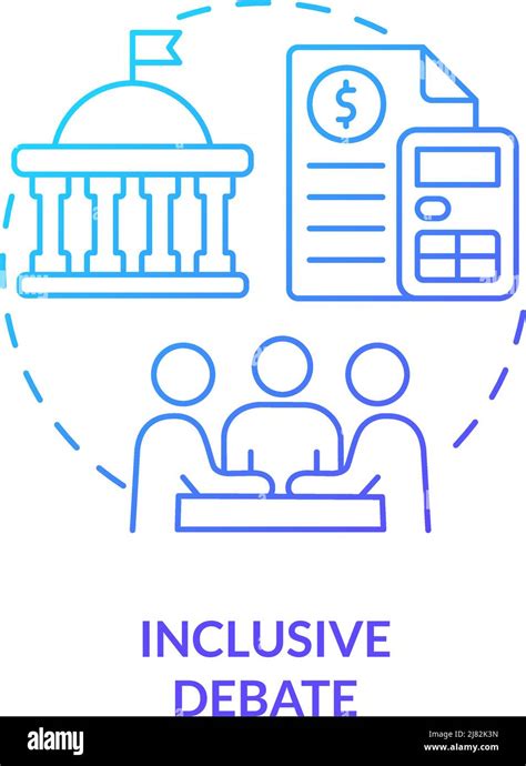 Inclusive Debate Blue Gradient Concept Icon Stock Vector Image And Art