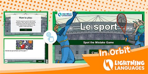 👉 Lightning Languages French Sport Spot The Mistake Game
