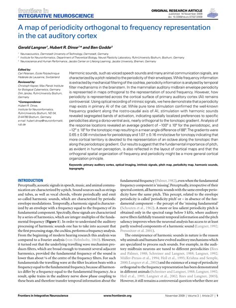 Pdf A Map Of Periodicity Orthogonal To Frequency Representation In