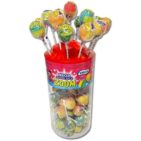비달 메가 수퍼 피카 줌 필드 위드 버블껌 롤리팝 캔디 대용량 막대 사탕 1375g