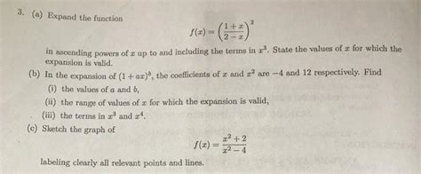 Solved A Expand The Function A Stu In Ascending Chegg Com