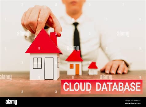 Hand Writing Sign Cloud Database Business Overview Optimized Or Built