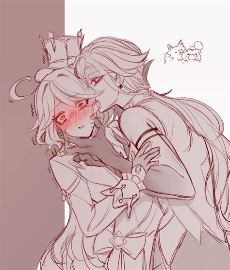 Furina And Arlecchino Genshin Impact Drawn By Okutorinno Danbooru