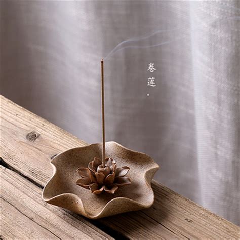 모든 수제 거친 도자기 섬세한 세라믹 연꽃 캔들 홀더 플레이트 향 홀더 향기 가습기 향 버너incense Stick Burnersincense Holderceramic