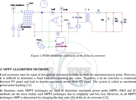 figure 1 from psim simulation of flyback converter for pando and ic mppt