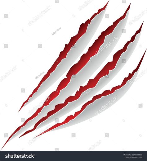 Slash Cut Scratches Realistic Monster Claw Stock Vector Royalty Free