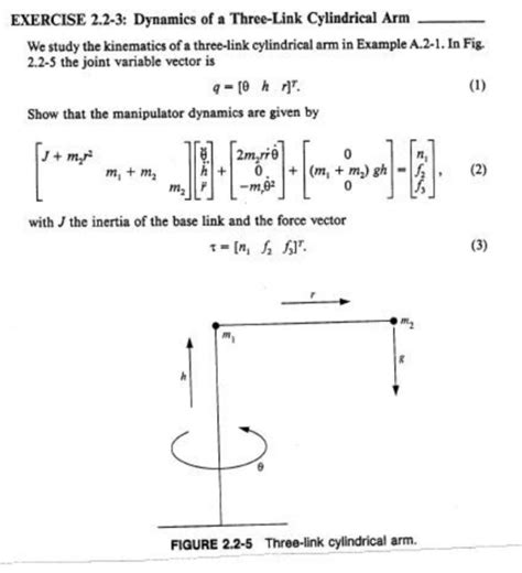 Solved Xercise 22 3 Dynamics Of A Three Link Cylindrical