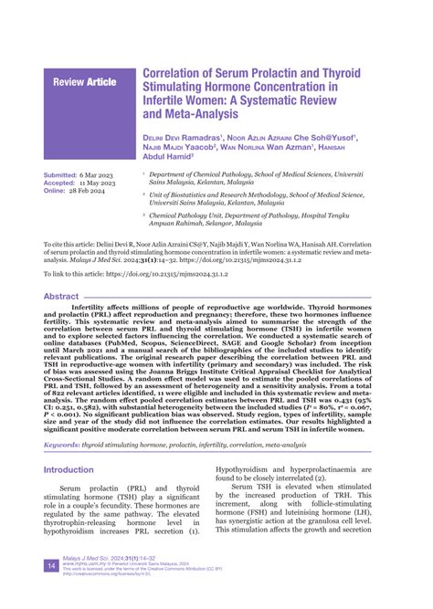 Pdf Correlation Of Serum Prolactin And Thyroid Stimulating Hormone