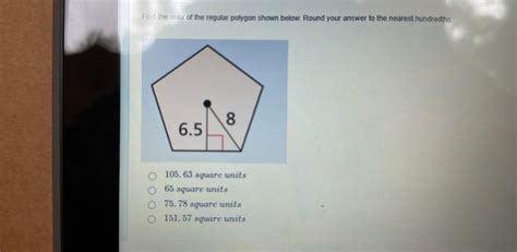 solved find the area of the regular polygon shown below round your