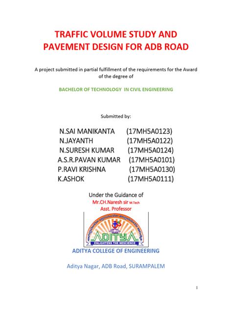 Batch No 6 Project Documentation Tvs And Pd On Adb Road Pdf Pdf