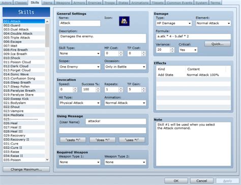 How To Alter Skill X S Damage Formula In The Script Editor VX ACE SOLVED RPG Maker Forums