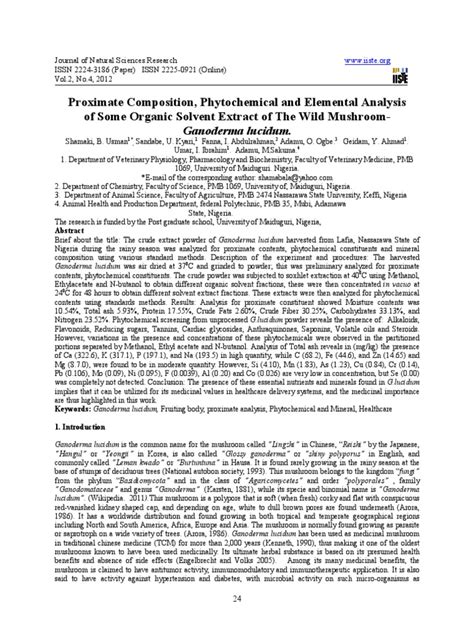 Proximate Composition Phytochemical And Elemental Analysis Pdf