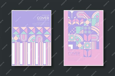 Premium Vector Abstract Geometric Shapes Pattern Bauhaus Minimal Art Design Background Modern