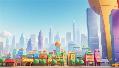 Premium Ai Image Illustration Of A City With The Cityscape Vector Art Illustration