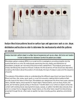Analyzing Blood Stain Patterns And Mechanisms Forensic Science Printable