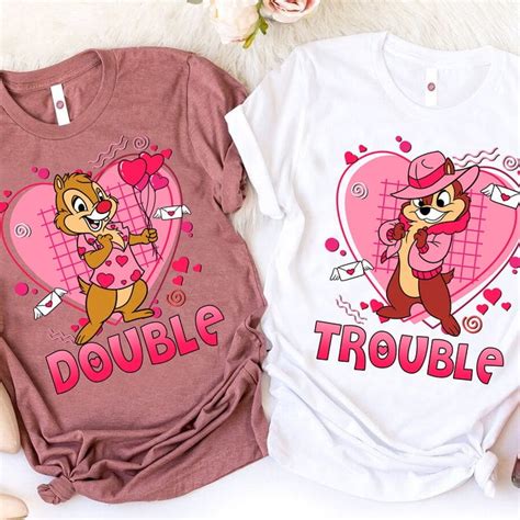 Disney Double Trouble Chip And Dale Valentine T Shirt Chip N Dale