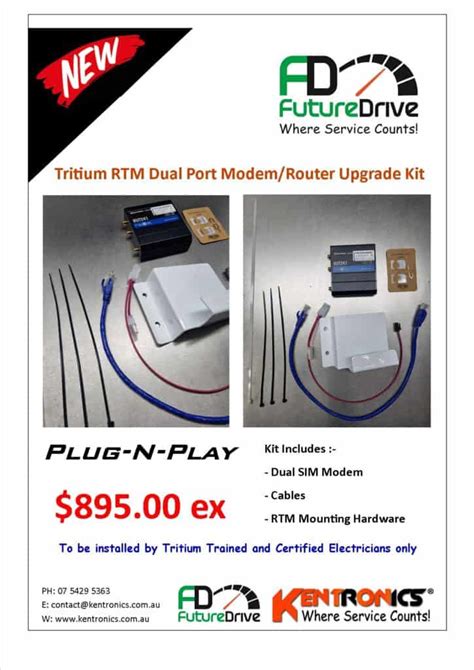 Modem Upgrade Kit Dual Port To Suit The Tritium RTM Range Of Chargers FutureDrive