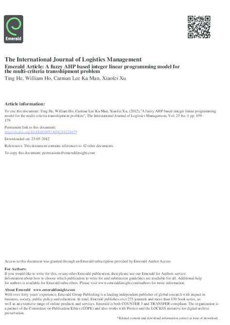 Pdf A Fuzzy Ahp Based Integer Linear Programming Model For The Multi