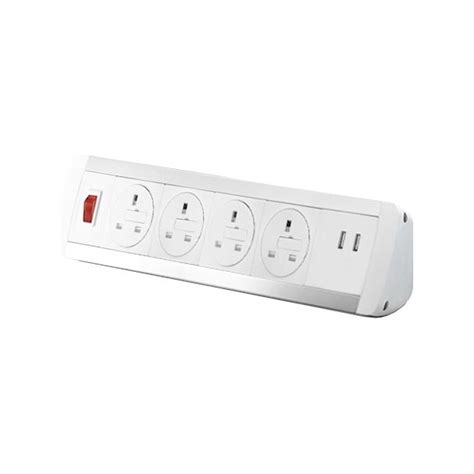Desktop Power Module With Mains Power Sockets And USB Fast Charge Sockets Desktop Power
