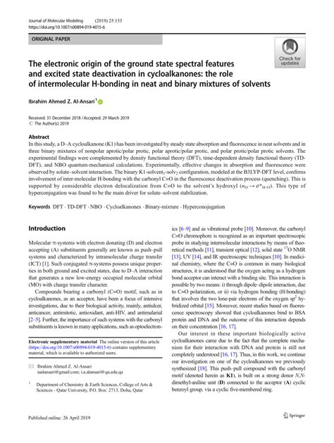 Pdf The Electronic Origin Of The Ground State Spectral Features And