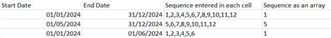 Excel How Do I Create Array For Sequence Of Months Between 2 Dates Stack Overflow