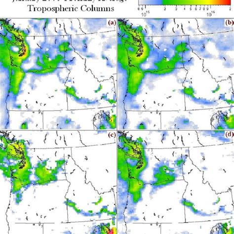 Average Tropospheric No 2 Columns Are Shown For The Month Of July 2007 Download Scientific