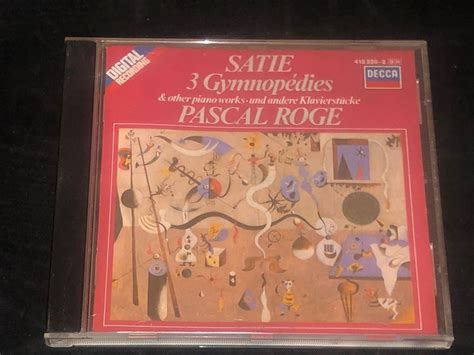 Satie Pascal Roge ‎ 3 Gymnopédies And Other Piano Works Cd In