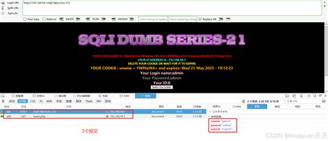 Sqli Labs通关笔记 第21关 字符型header Cookie Sql注入单引号括号闭合 Base64编码绕过 手工注入脚本注入