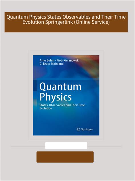 Where Can Buy Quantum Physics States Observables And Their Time Evolution Springerlink Online